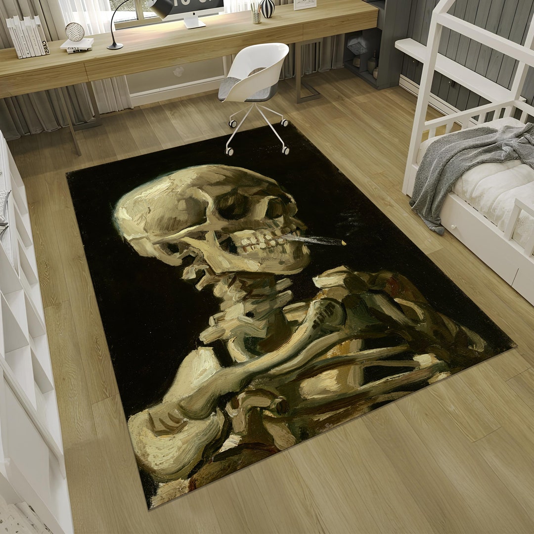 Skull Rug,skull Art Rug,horror Rug,gothic Rug,unique Rug,cool Rug ...