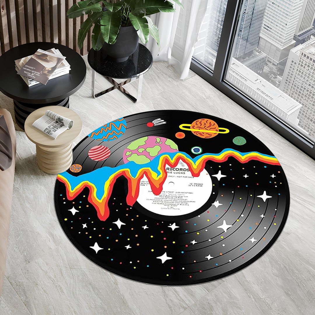 Record Rug,colorful Record Rug,planet Rug,round Rug,music Rug,music ...