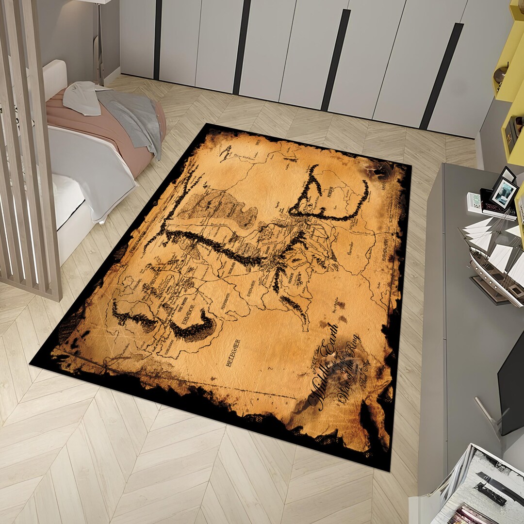 LOTR Rug,middle Earth Map Rug,lotr Map Rug,map Rug,awesome Rug,unique ...