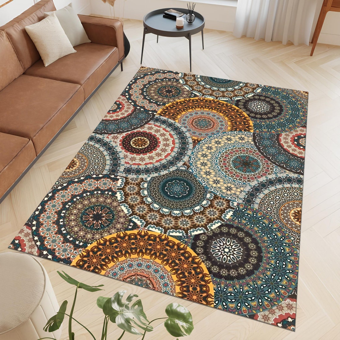 Mandala Rug,colorful Rug,aesthetic Rug,pattern Rug,unique Rug,modern ...
