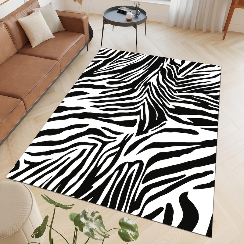 Zebra Rug - Etsy