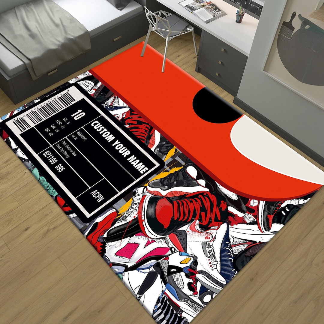 Shoes Box, Sneakers Shoes Rug, Custom Rug, Personalized Rug, Street ...