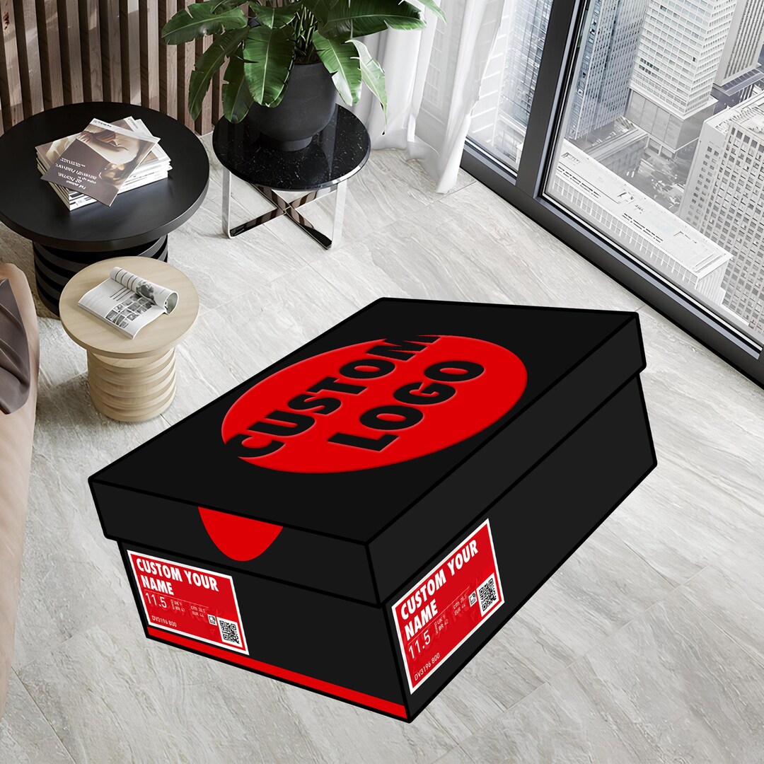 Sneaker Box, Shoes Box, Sneakers Shoes Rug, Custom Rug, Personalized ...