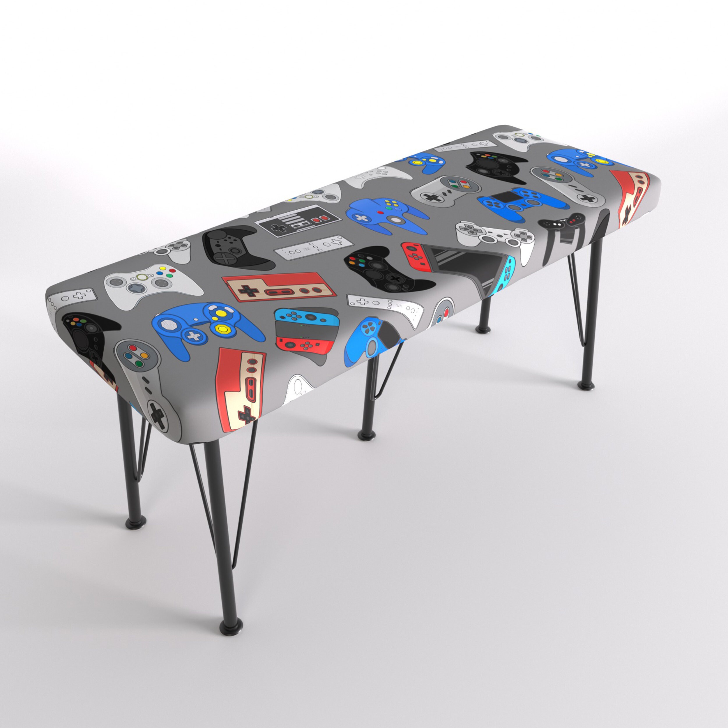 Gamer Bench, Game Room Bench, Gaming Bench, Play Room Rug, Game Room ...