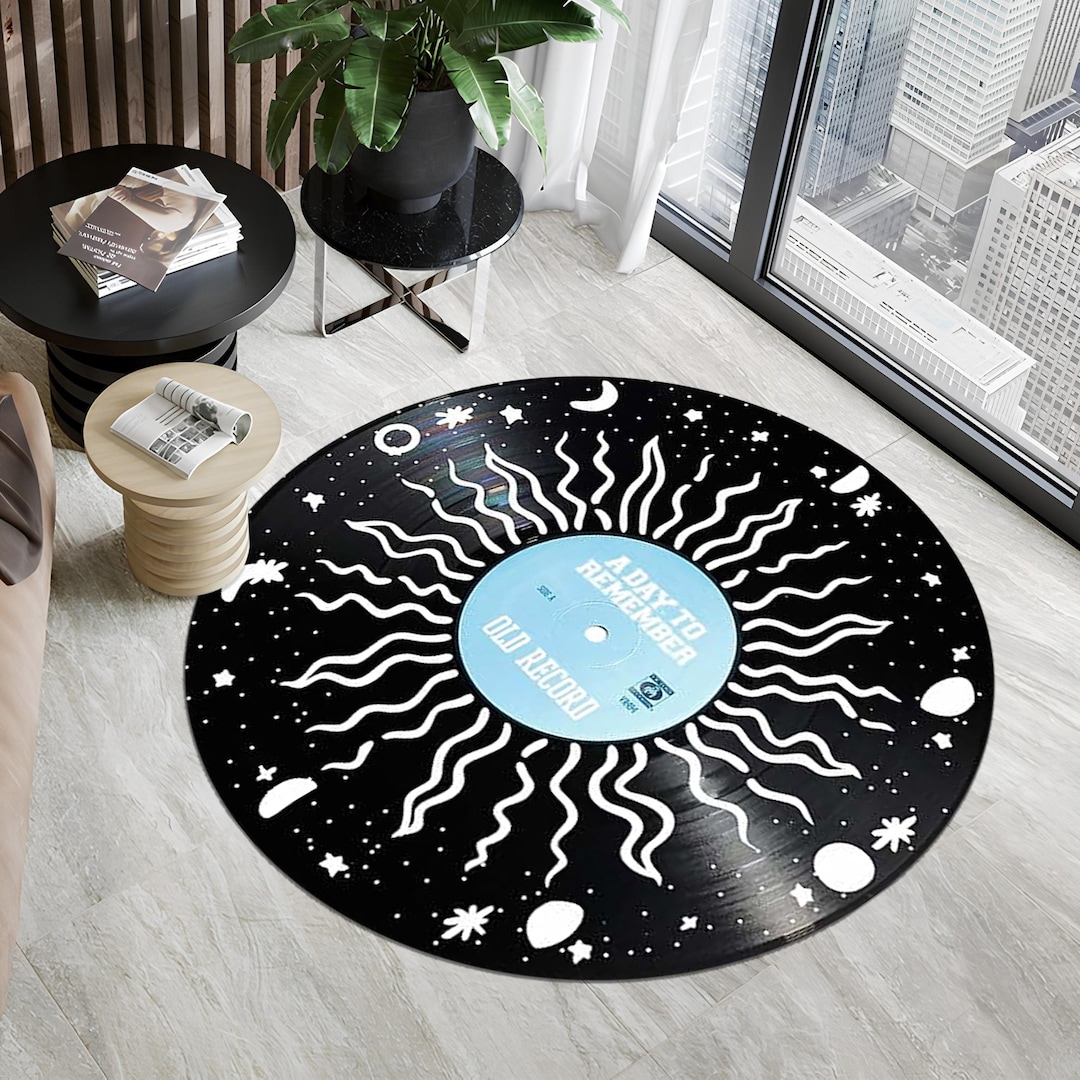 Sun Record Rug,classic Record Rug,round Rug,music Rug,music Room Rug ...