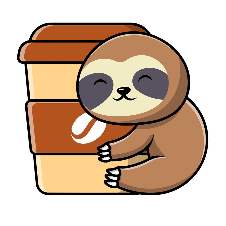 Cute Sloth SVG, Sloth Graphic Design SVG, Sloth Artwork , Sloth Print ...