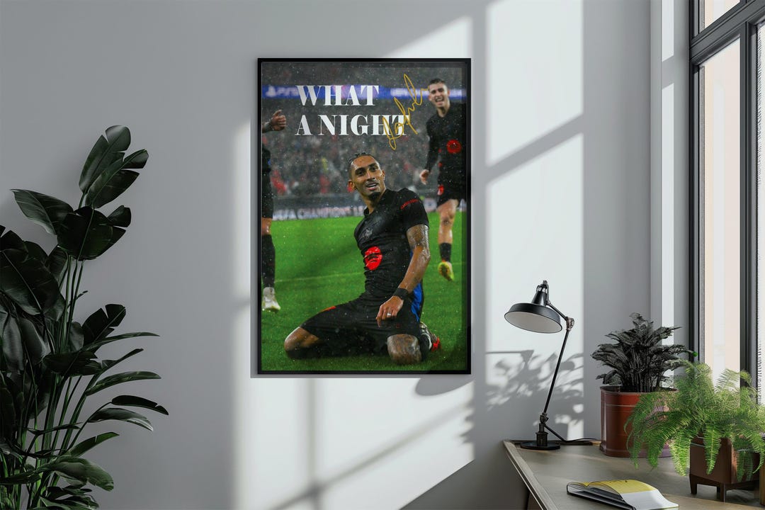Raphinha FC Barcelona Brazil Champions League Poster, Football Print ...