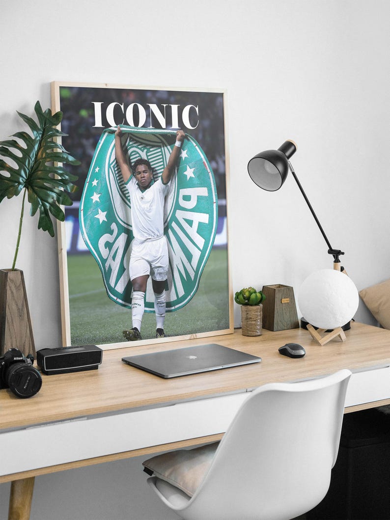Endrick Iconic Palmeiras Poster, Football Print Home Decoration, Wall ...