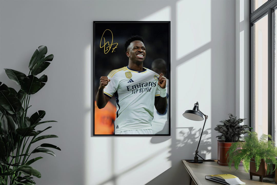 Vinicius Jr Signature Real Madrid Poster, Brazil La Liga, Football ...