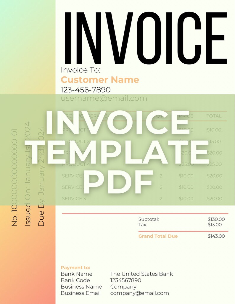 Cute, Aesthetic INVOICE Template Design - Etsy