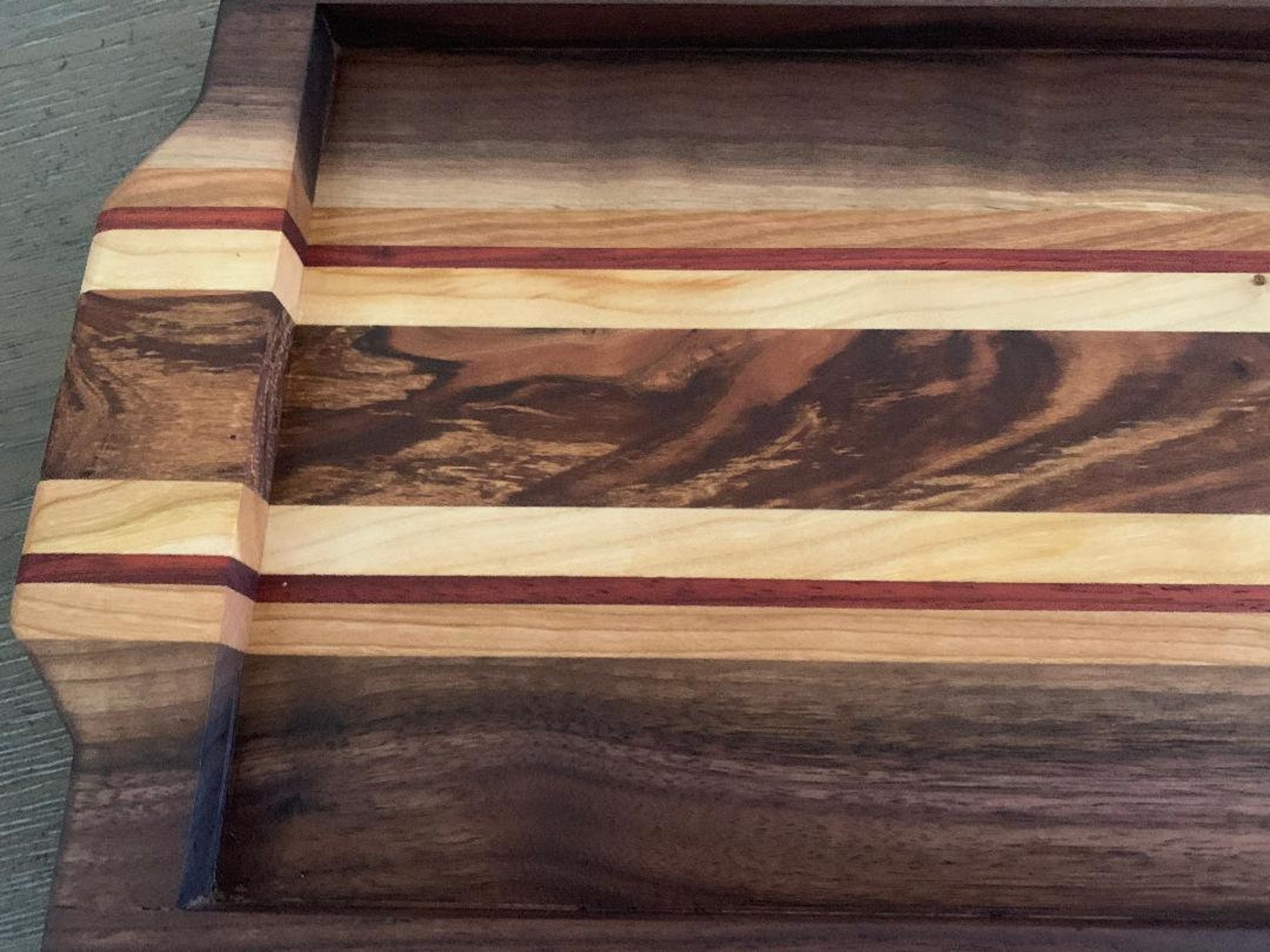 Decorative Serving Tray Cherry Hickory Black Walnut Custom Built in ...
