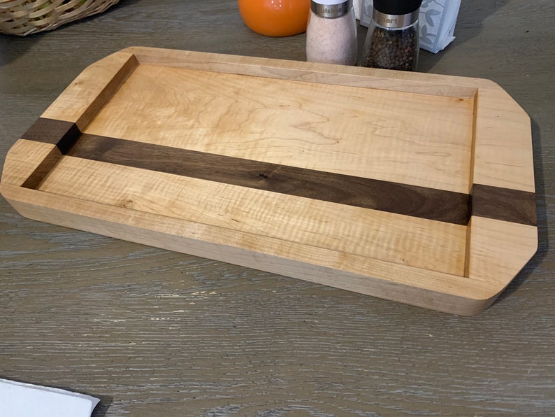 Maple and Black Walnut Serving Decorative Tray - Etsy