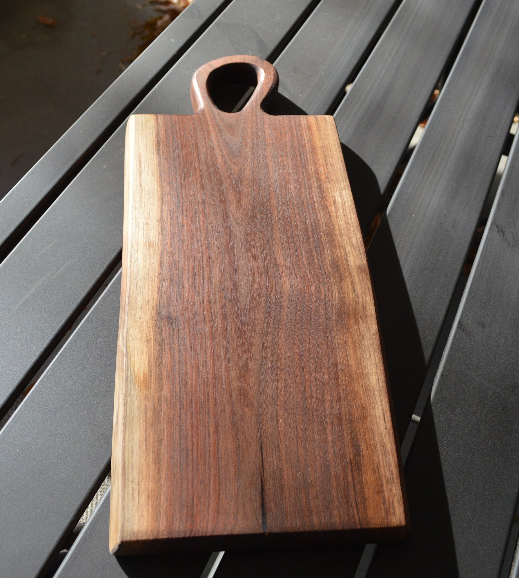 Live Edge Black Walnut Cutting Board With Unique Curved Handle - Etsy