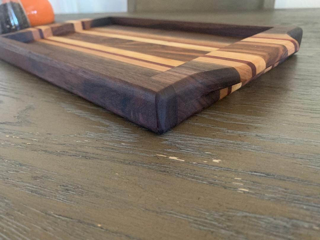 Decorative Serving Tray Cherry Hickory Black Walnut Custom Built in ...
