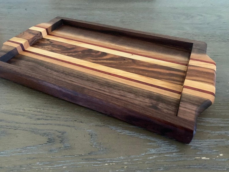 Decorative Serving Tray Cherry Hickory Black Walnut Custom Built in ...