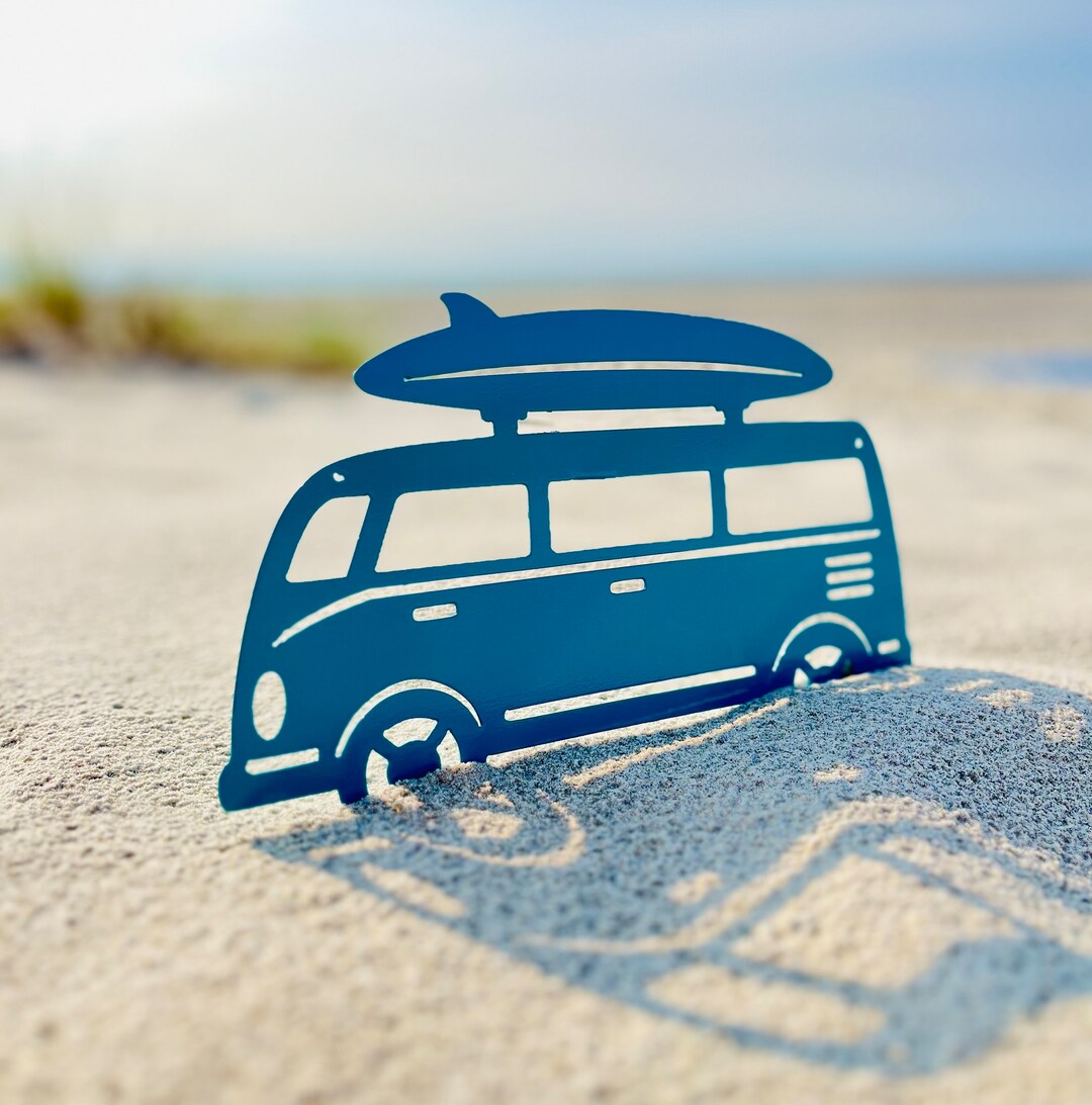 Metal Surfer Bus Sign, Steel Surfer Bus Sign, Home Decor, Surfer Bus ...