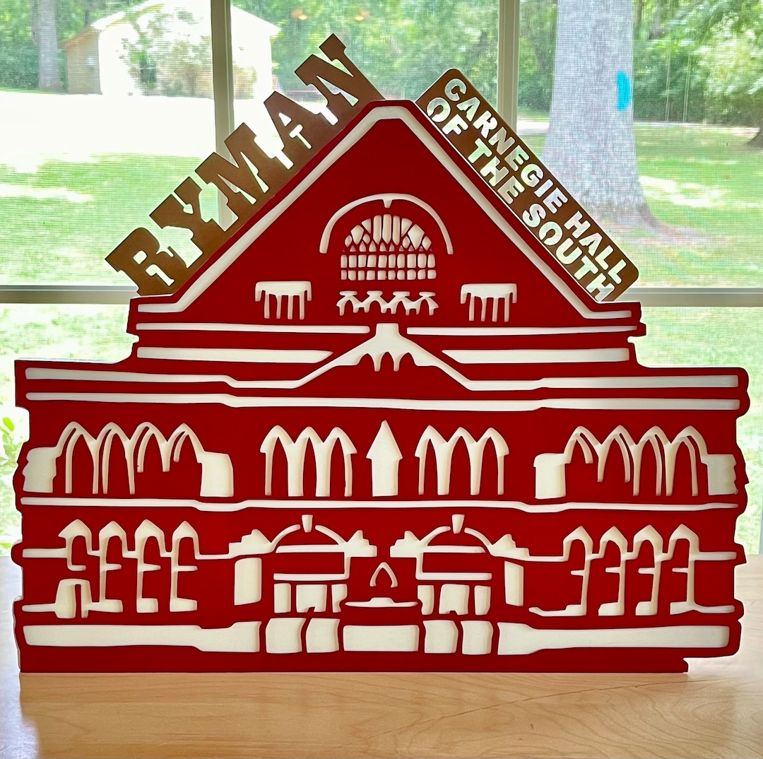 Ryman Auditorium Stand up Sign, Wood & Metal. Carnegie Hall of the ...
