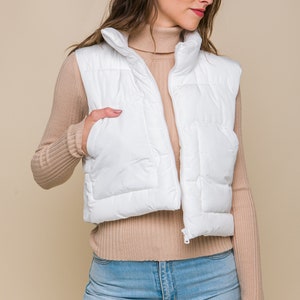 Hayden Puffer Vest - WHITE | Winter Vest | White Puffer Layering ...