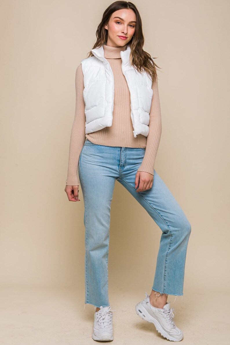 Hayden Puffer Vest - WHITE | Winter Vest | White Puffer Layering ...