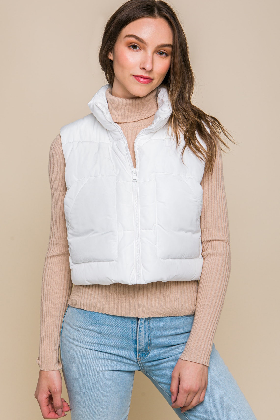 Hayden Puffer Vest - WHITE | Winter Vest | White Puffer Layering ...