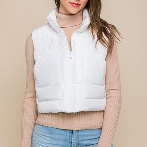 Hayden Puffer Vest - WHITE | Winter Vest | White Puffer Layering ...