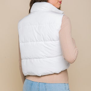 Hayden Puffer Vest - WHITE | Winter Vest | White Puffer Layering ...