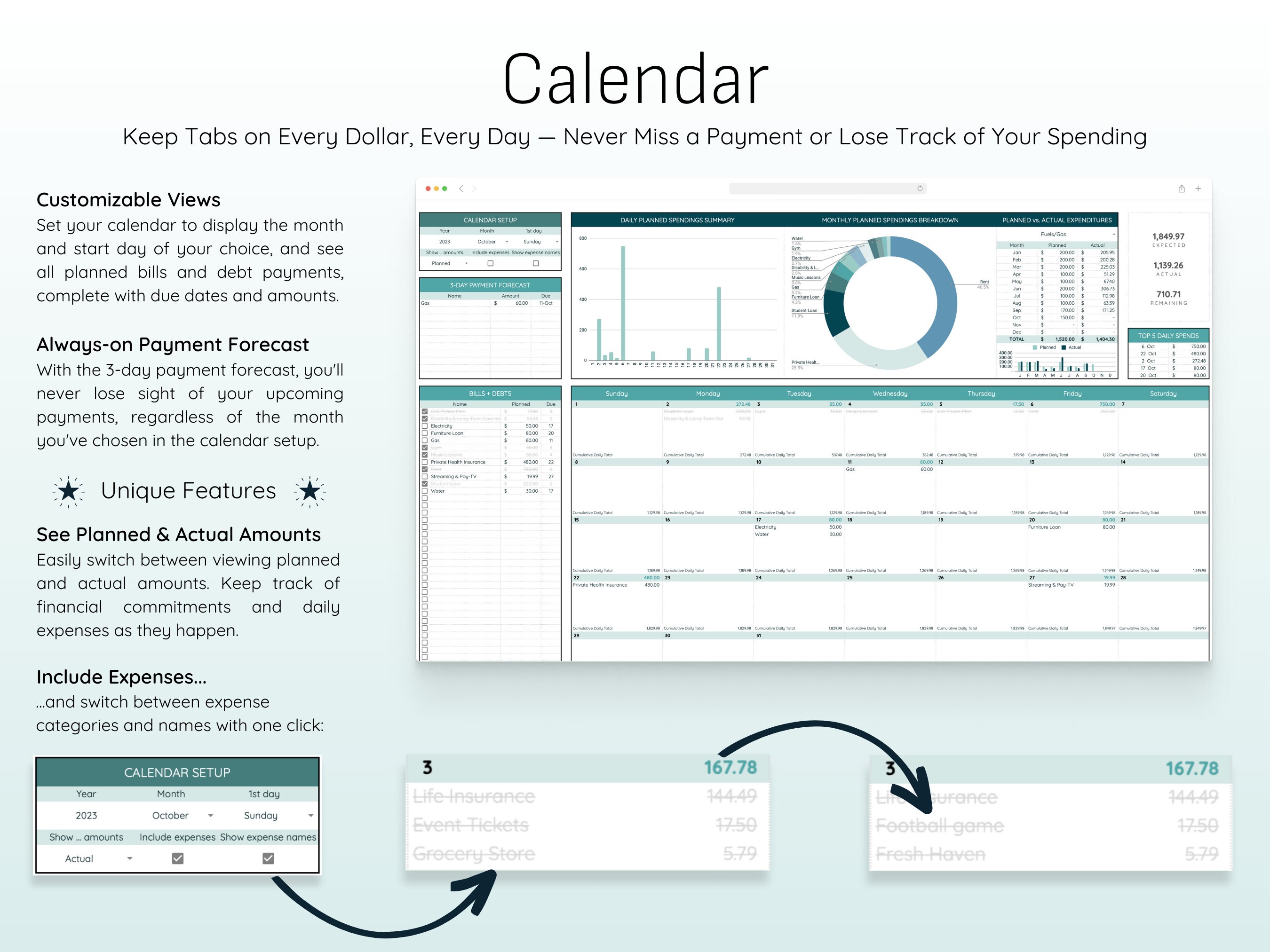 Monthly Budget Spreadsheet Template for More Financial Awareness ...