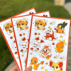 Pokemon Vinyl Sticker Sheet for Kids, Bullet Journaling, Scrapbooking ...