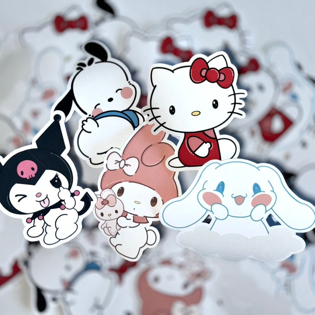 Hello Kitty Stickers Pochocco Kuromi My Melody Cinnamoroll Vinyl Single ...