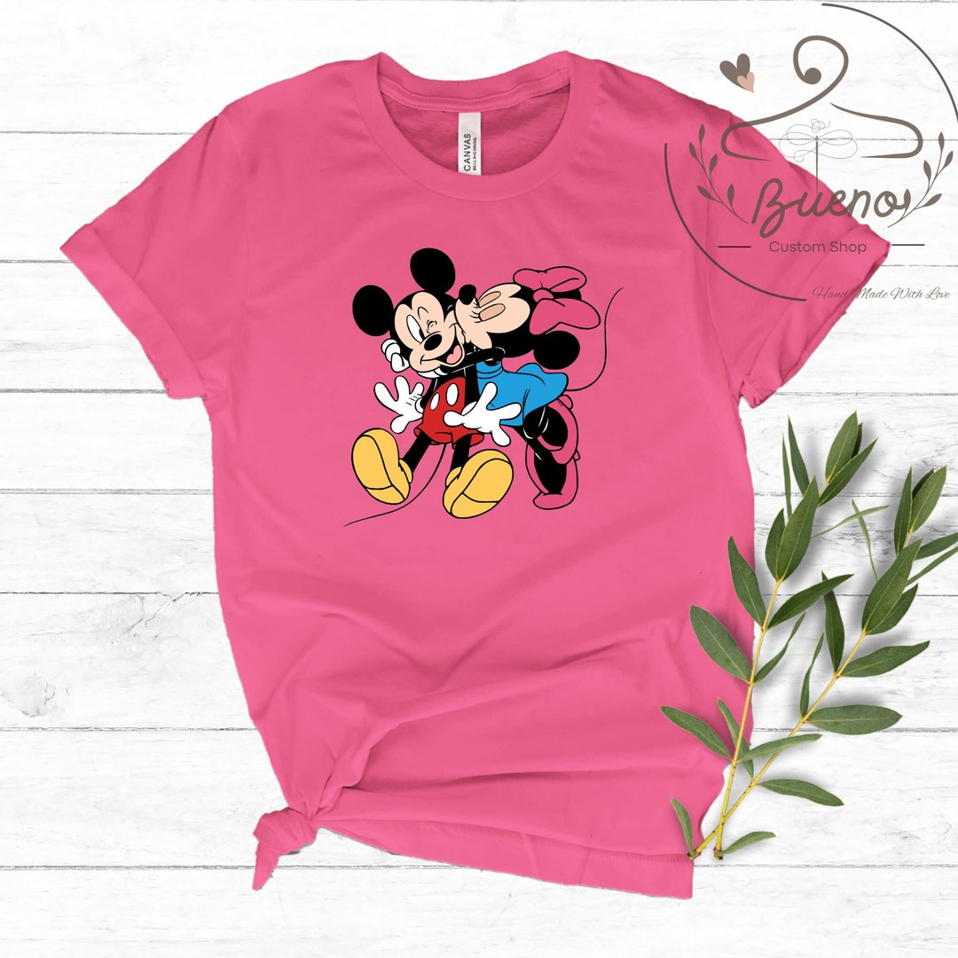 Vintage Mickey and Minnie Kissing Couple Shirt, Disney Nostalgia Mickey Mouse Shirt, Couple ...