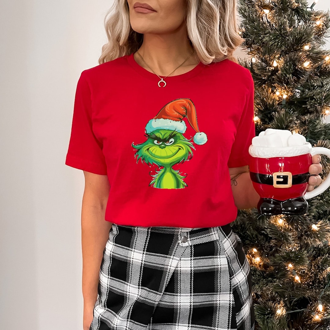 Grinch Face Shirt, Christmas Grinch Funny Shirt, Christmas Gift ...