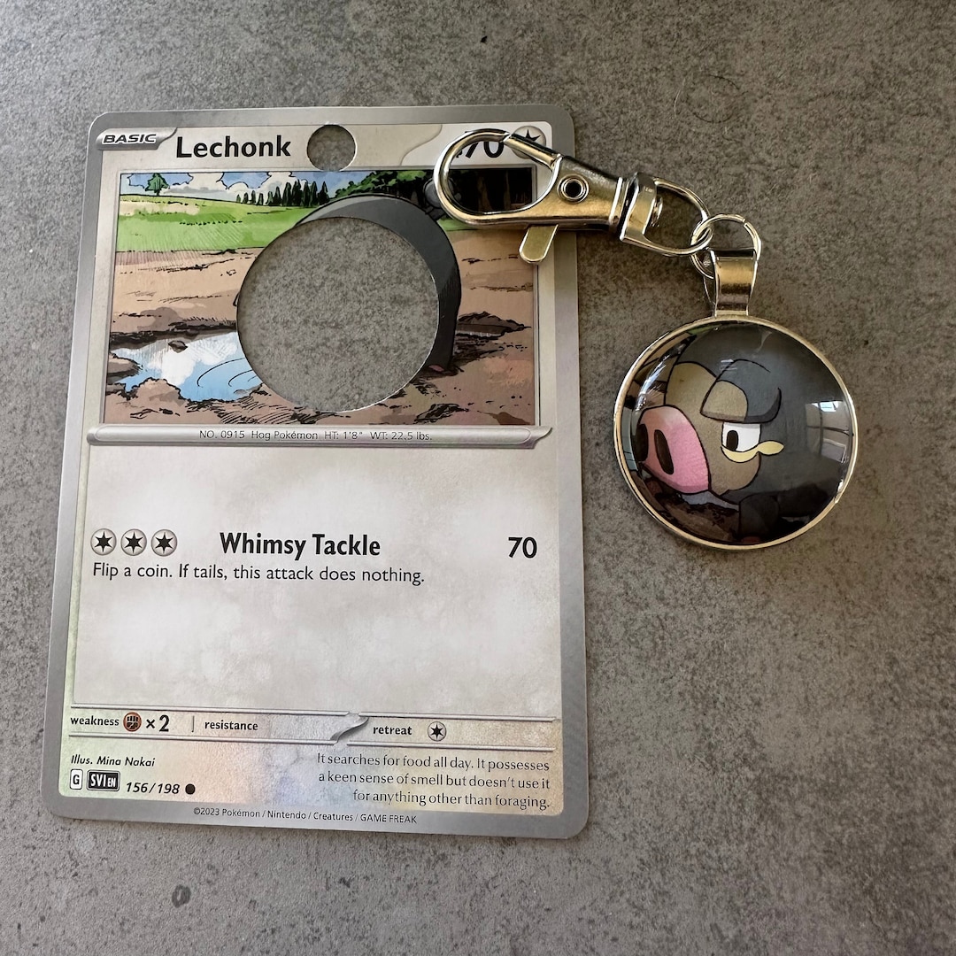 Lechonk Pokemon Card Keychain - Etsy