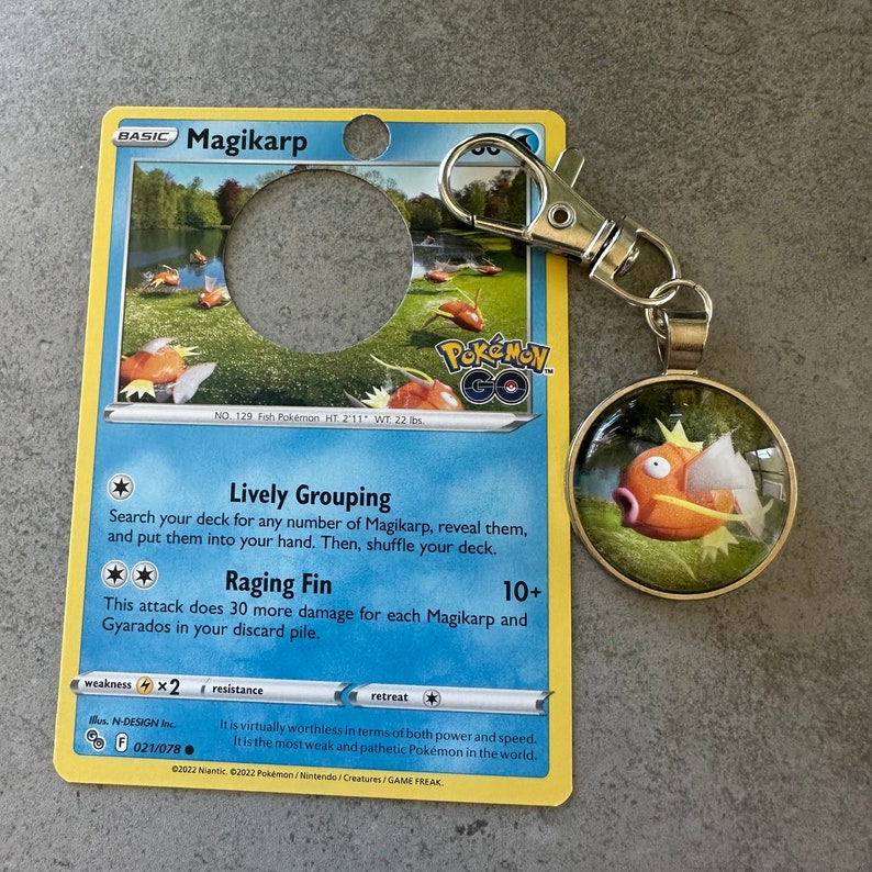 Magikarp Pokemon Card Keychain - Etsy