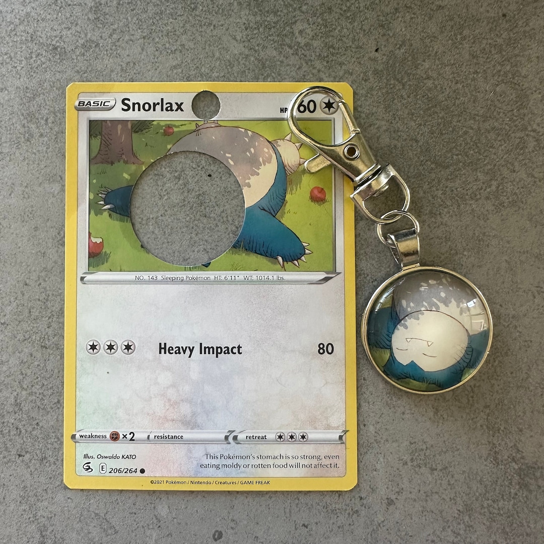 Snorlax Pokemon Card Keychain - Etsy