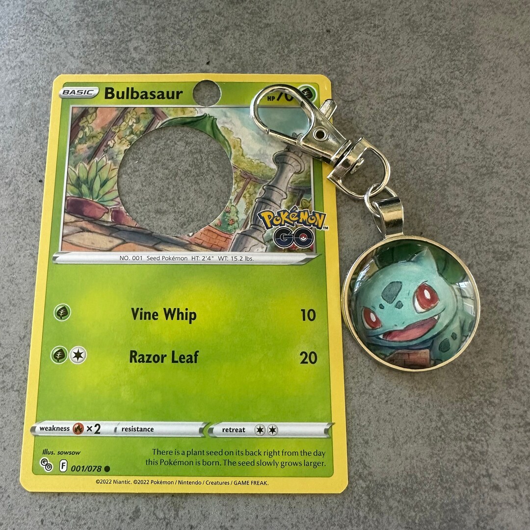 Bulbasaur Pokemon Card Keychain - Etsy