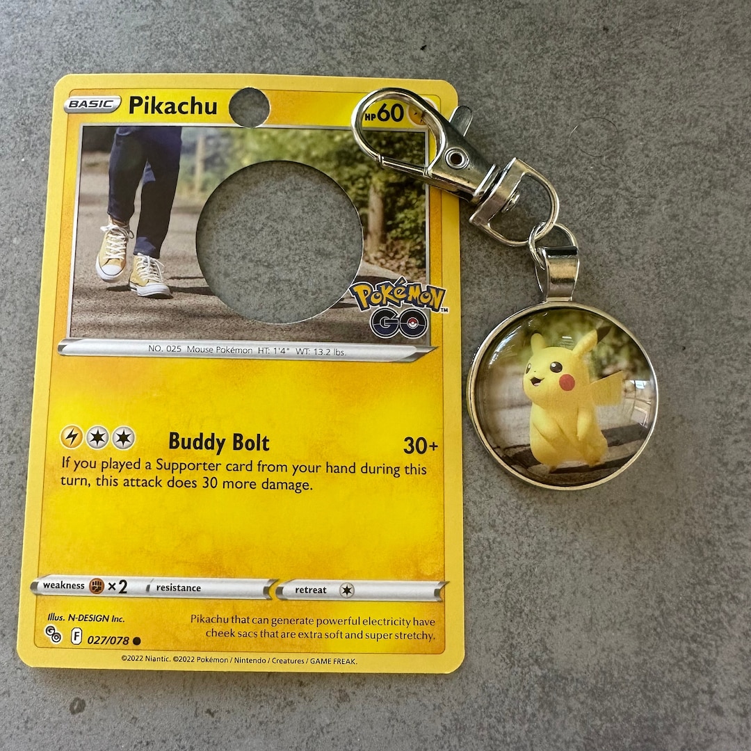 Pikachu Pokemon Card Keychain - Etsy