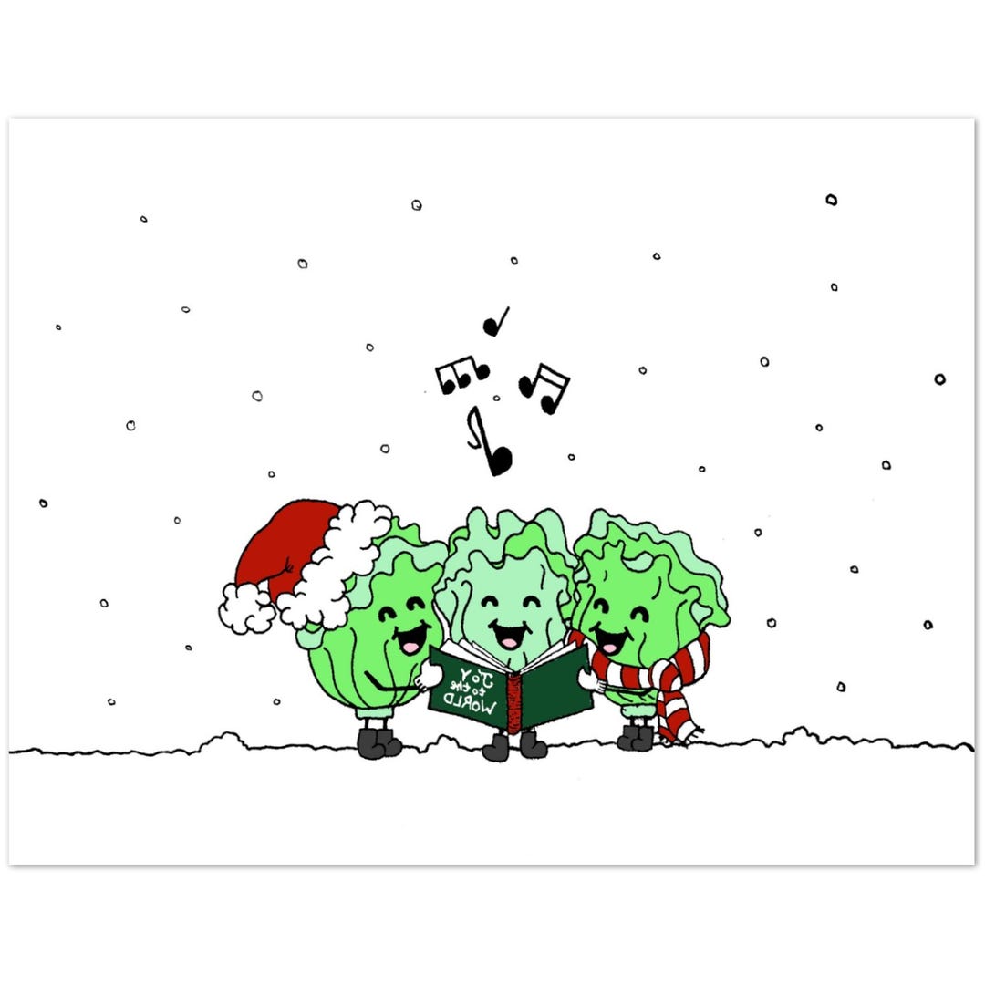 Pack of 10 Silly Lettuce Christmas Cards With a Pun Inside: "lettuce ...