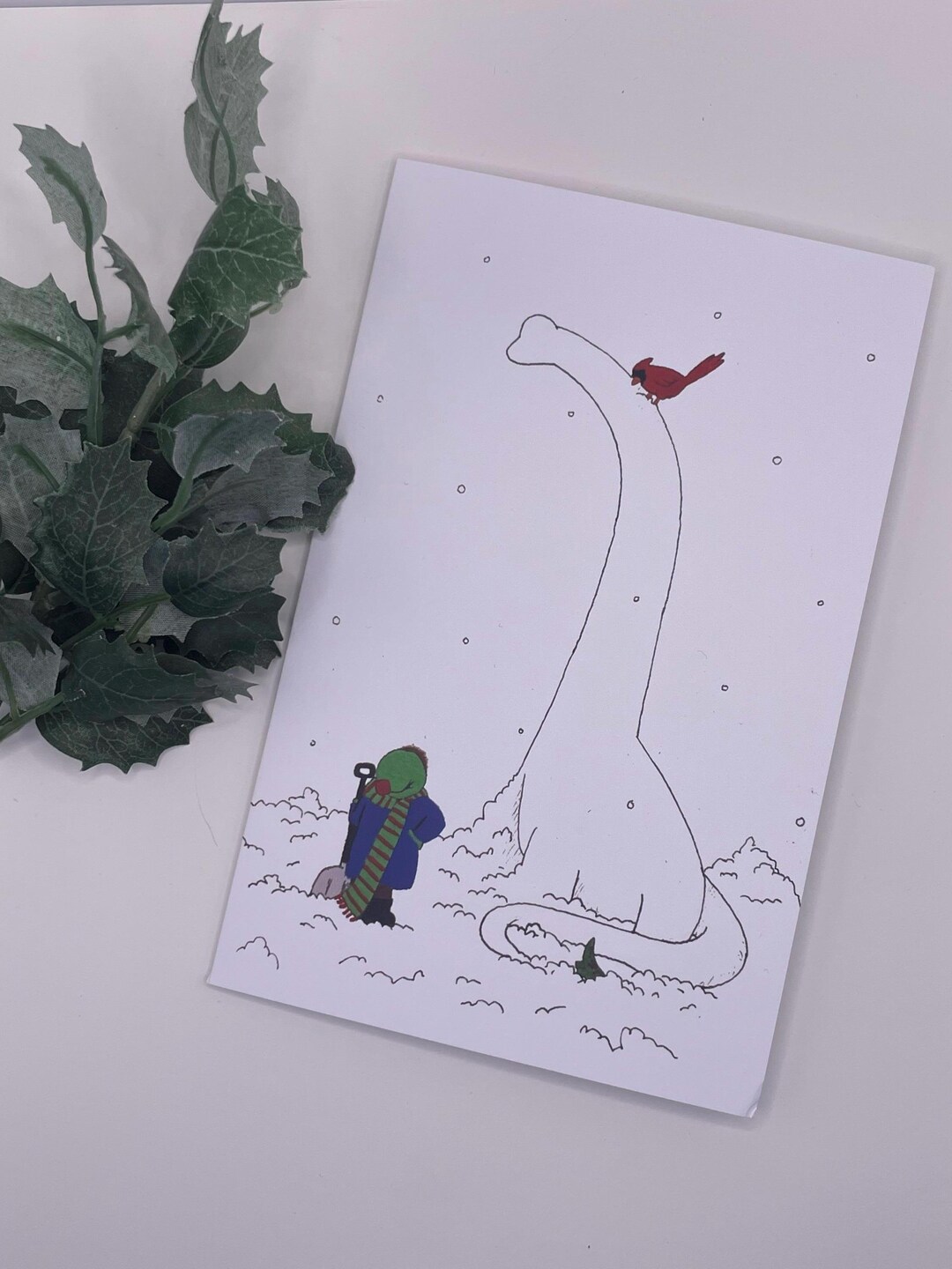 Dinosaur Snowman Christmas Cards | the Joy of a Child - Etsy