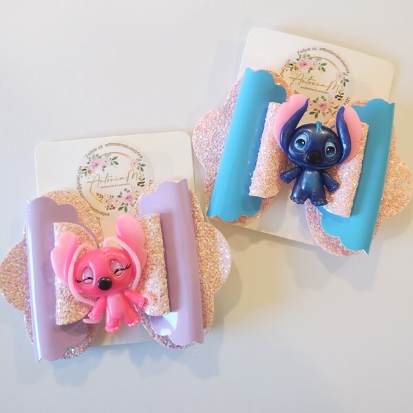 Stitch and Angel Hair Clip - Etsy