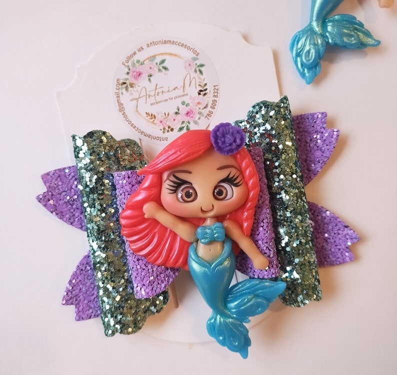 Princess Bows Princess Ariel Little Mermaid Hair Clip princess Costume ...