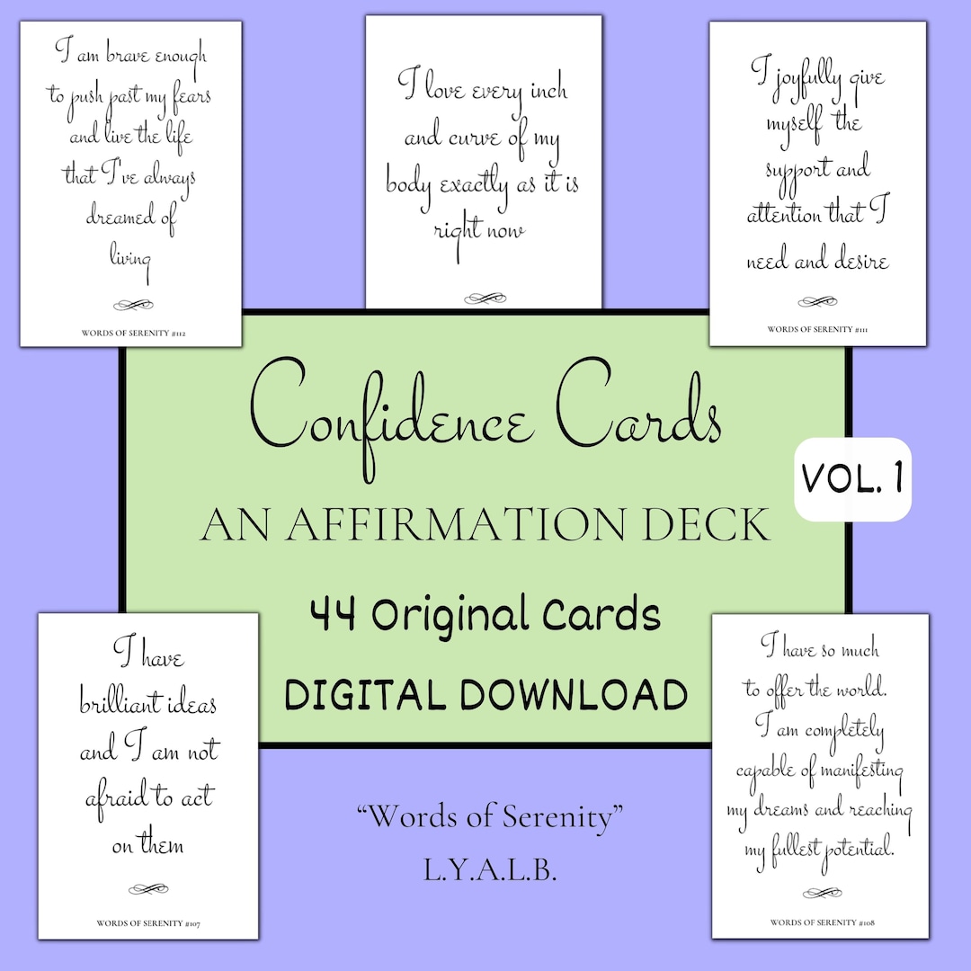 Confidence Cards: an Affirmation Deck Vol. 1 || 44 Affirmation Cards ...