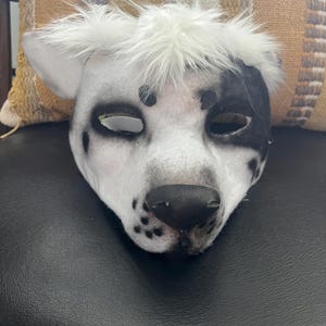 Spotted Dog With Ears Pinned Back With Removable Hair Tuff - Etsy