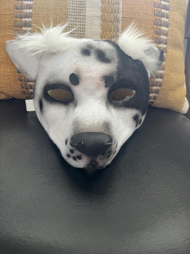 Spotted Dog With Ears Pinned Back With Removable Hair Tuff - Etsy
