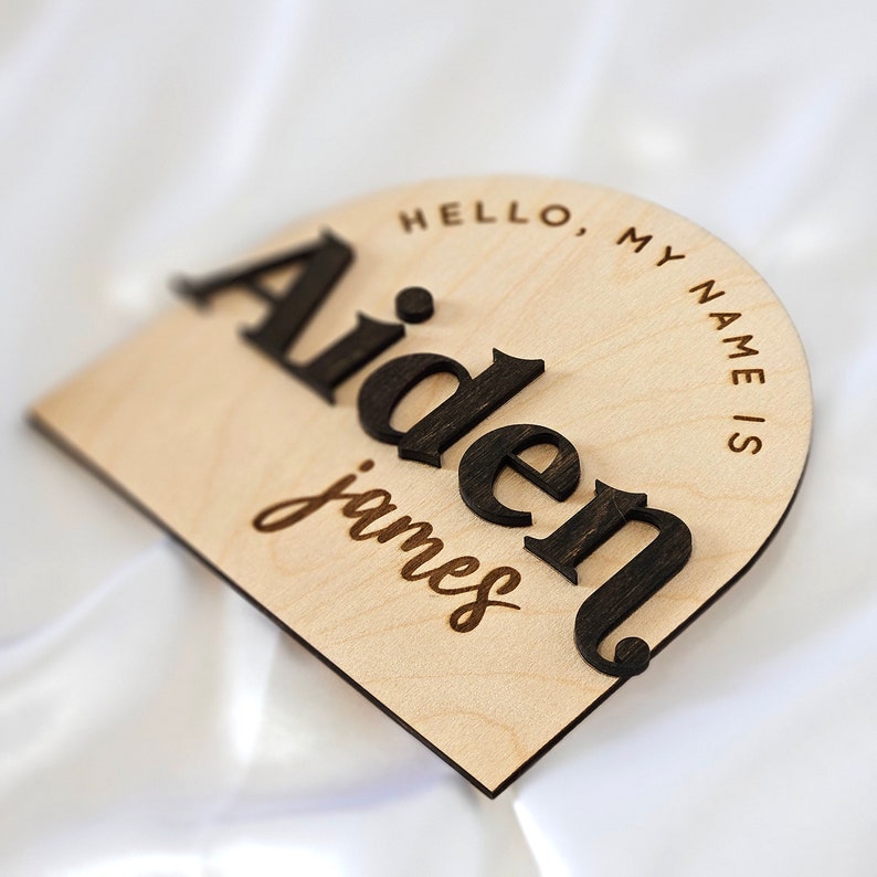 Hello My Name is Sign, Custom Wood Sign, Baby Name Reveal, Baby Name ...