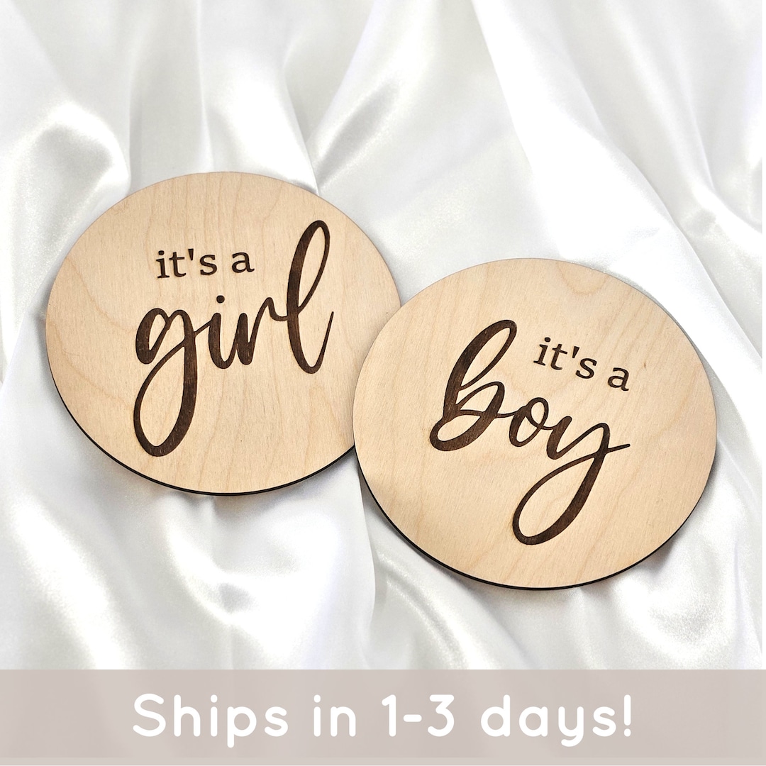 Gender Reveal Wood Sign, It's A Girl Sign, Baby Announcement Sign, It's ...