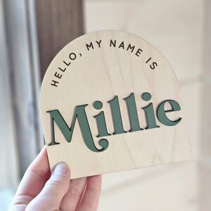 Hello My Name is Sign, Custom Wood Sign, Baby Name Reveal, Baby Name ...