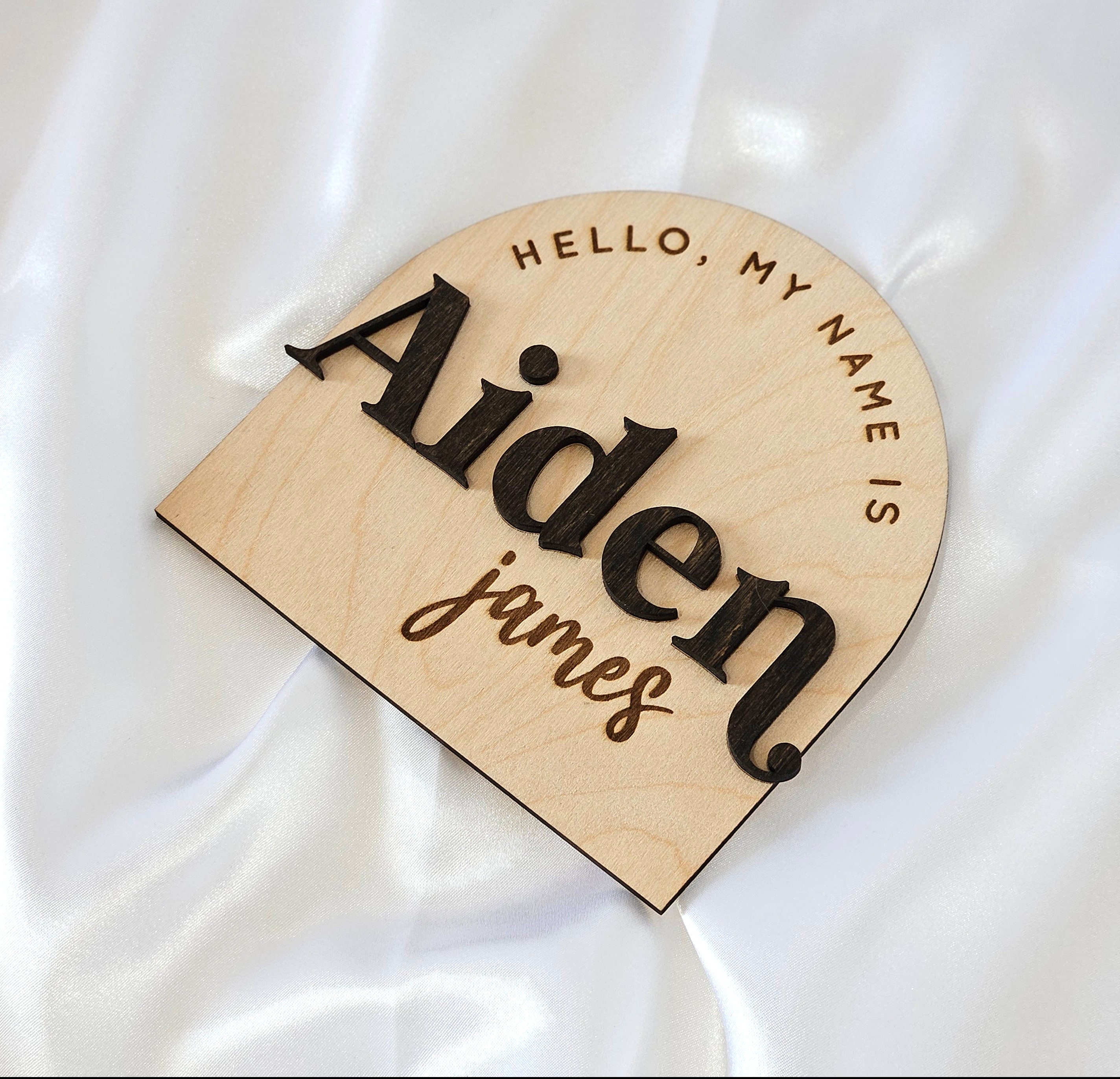 Hello My Name is Sign, Custom Wood Sign, Baby Name Reveal, Baby Name ...