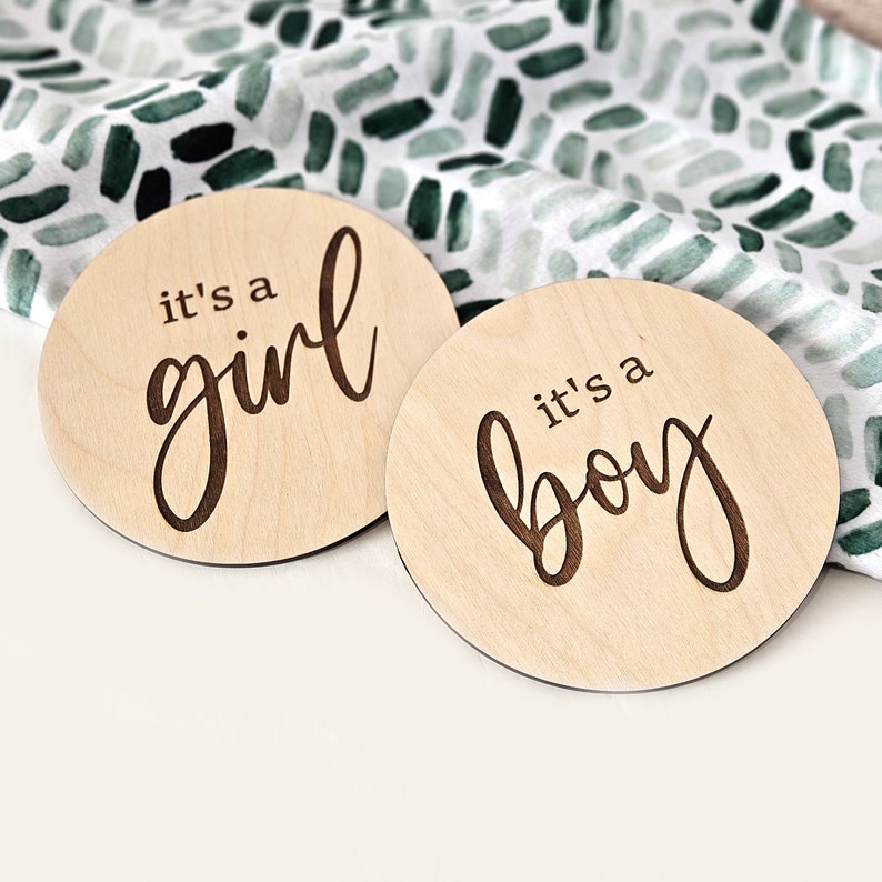 Gender Reveal Wood Sign, It's A Girl Sign, Baby Announcement Sign, It's ...