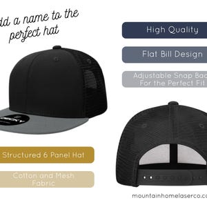 Adult Cap With Name Patch, Personalized Name Hat, Flat Bill Name Cap ...