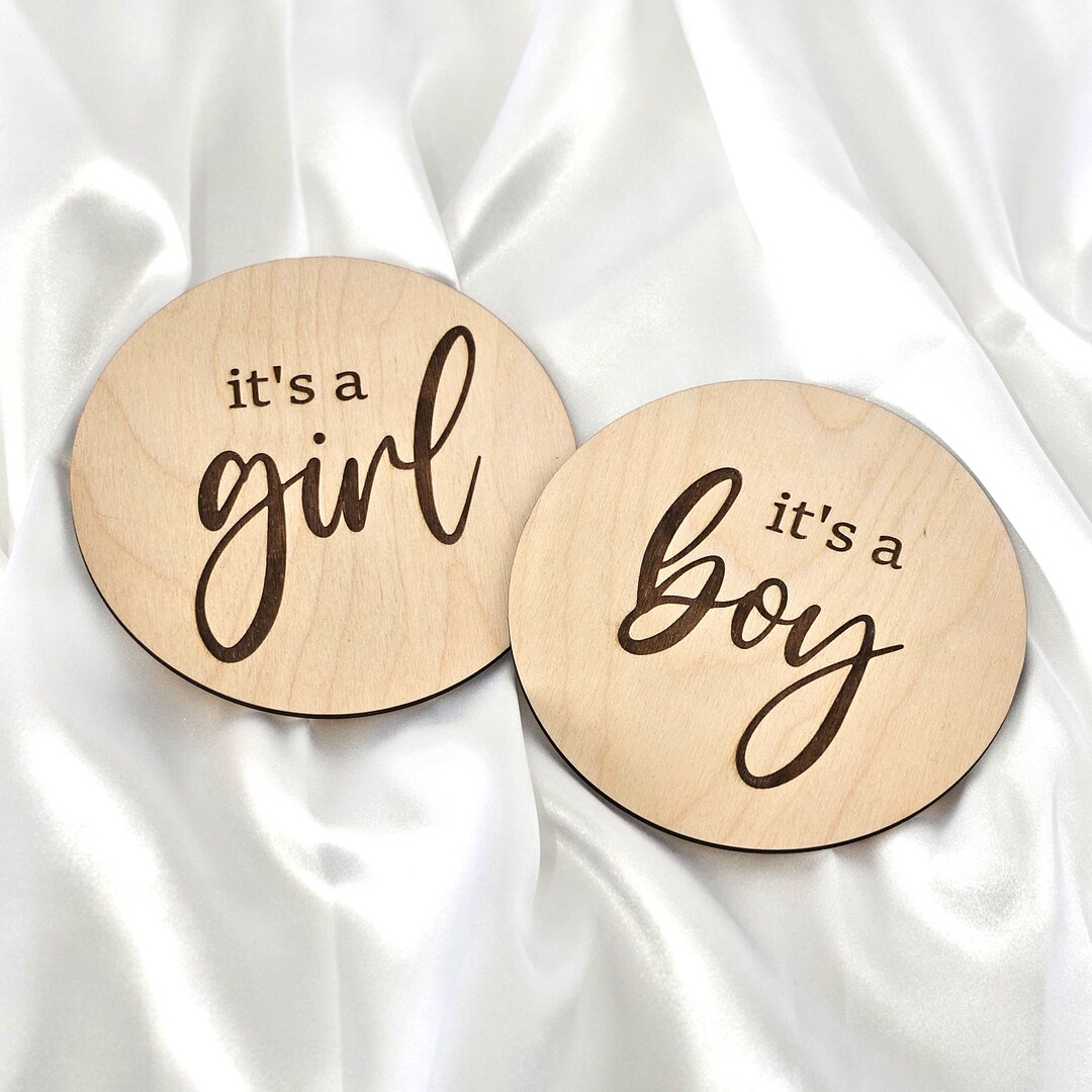 Gender Reveal Wood Sign, It's A Girl Sign, Baby Announcement Sign, It's ...